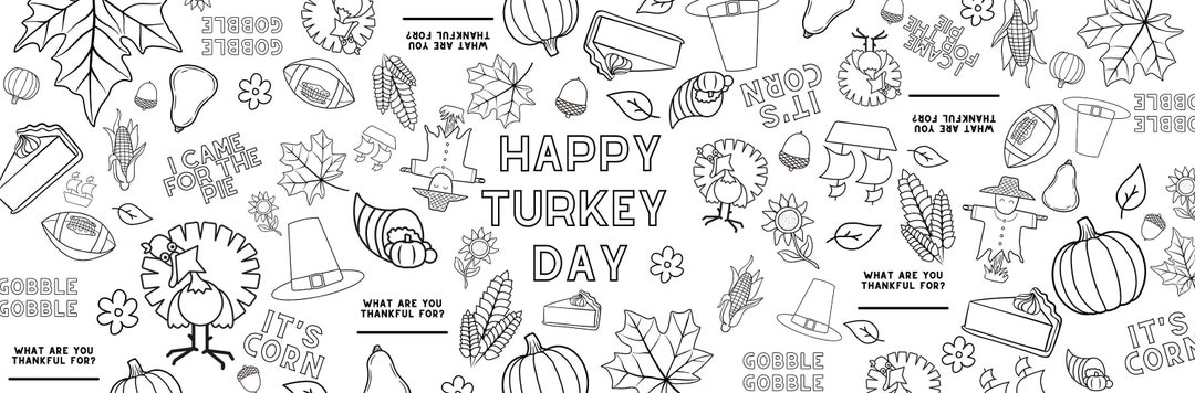 GIANT Thanksgiving Coloring Banner - Etsy