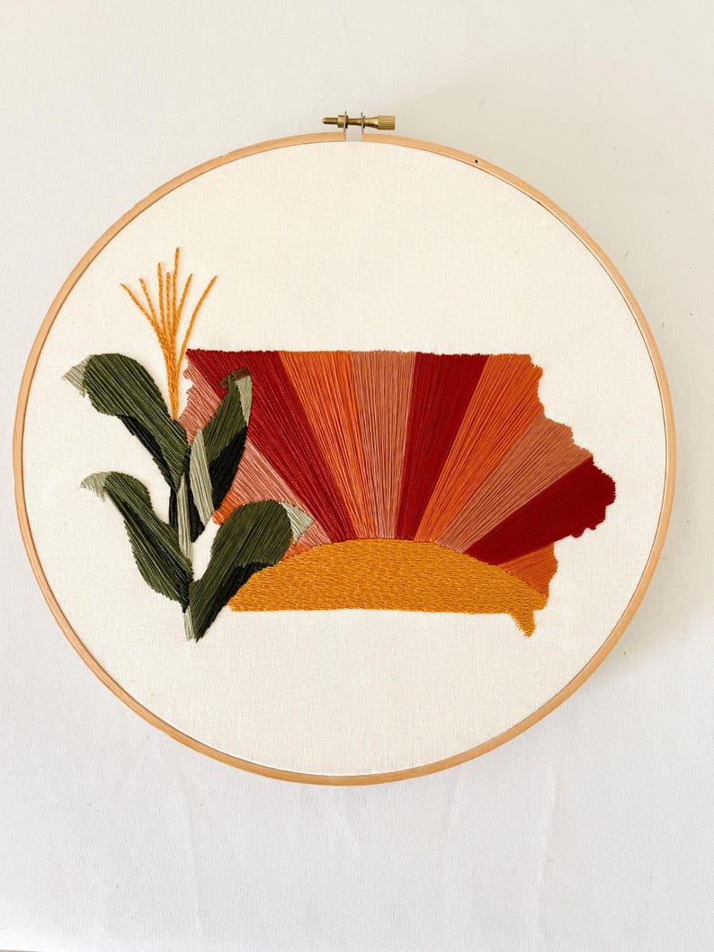 Signature Iowa 8" Hoop DIY Embroidery Kit - Etsy