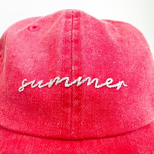 Cursive Summer Hand Embroidered Hat - Etsy