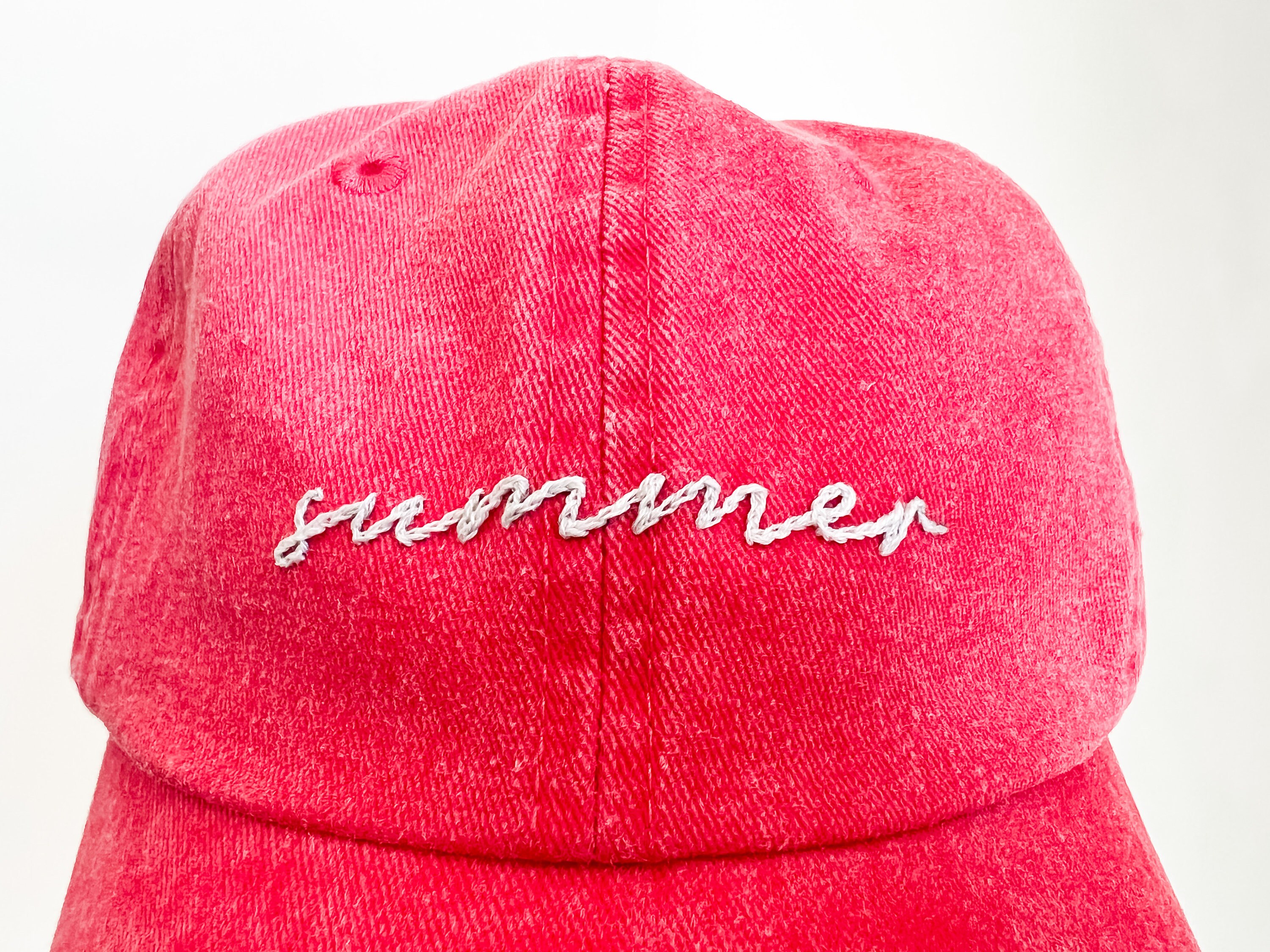 Cursive Summer Hand Embroidered Hat - Etsy