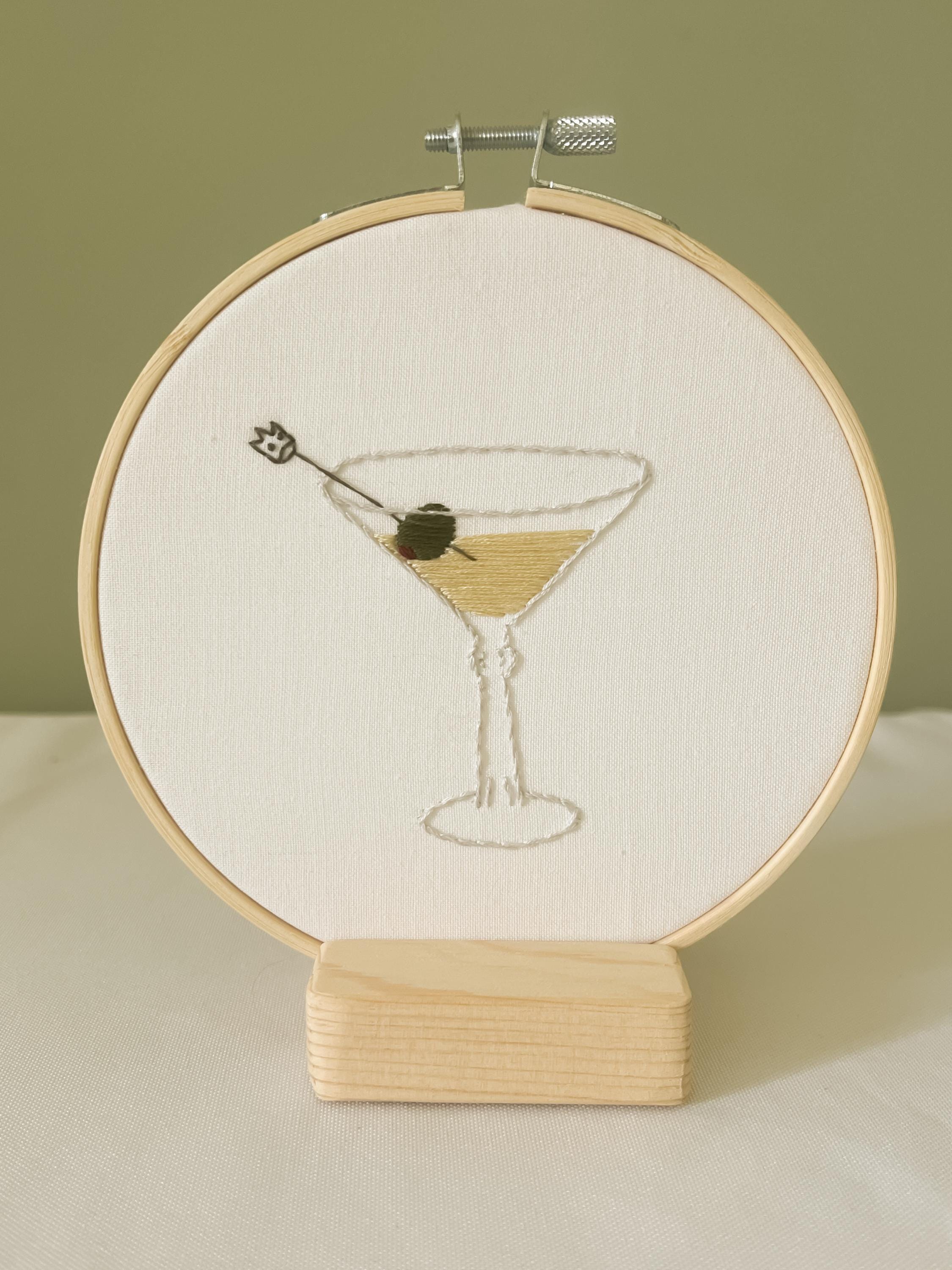Martini Glass 6" Hoop DIY Embroidery Kit - Etsy