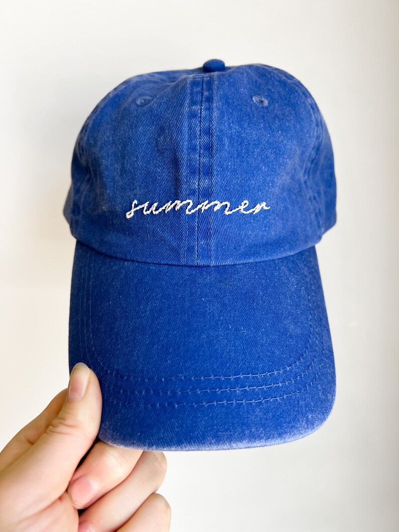 Cursive Summer Hand Embroidered Hat - Etsy