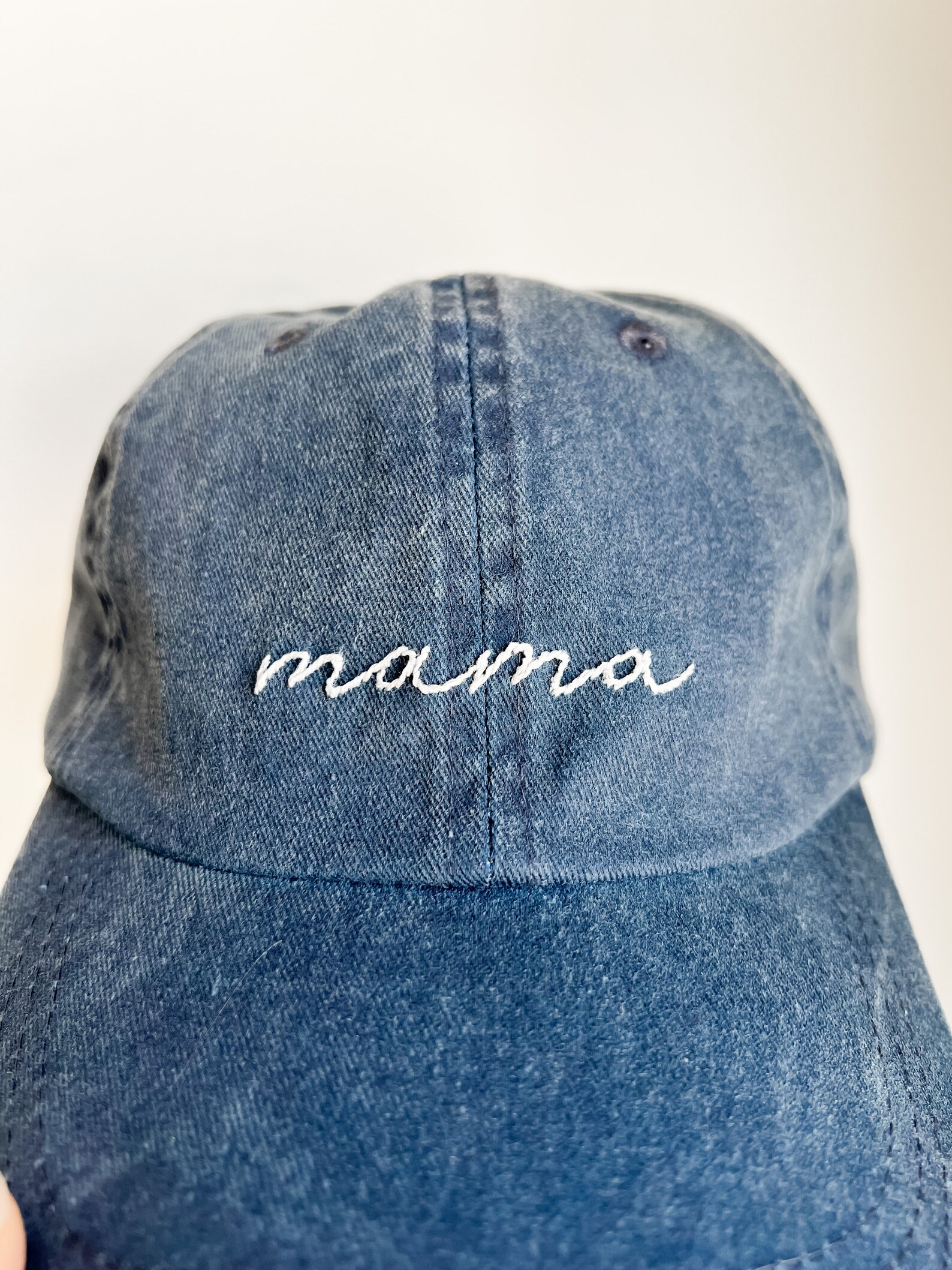 Cursive Mama Hand Embroidered Hat - Etsy