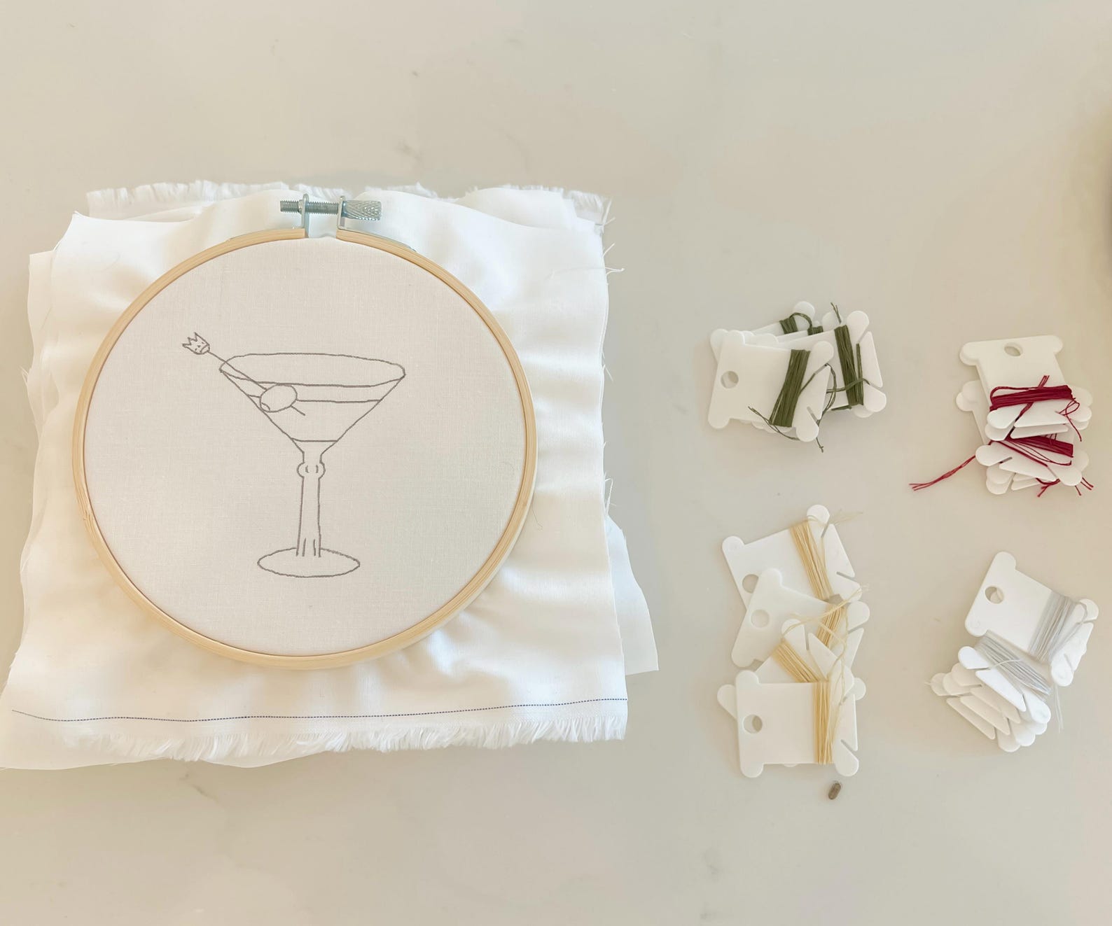 Martini Glass 6" Hoop DIY Embroidery Kit - Etsy