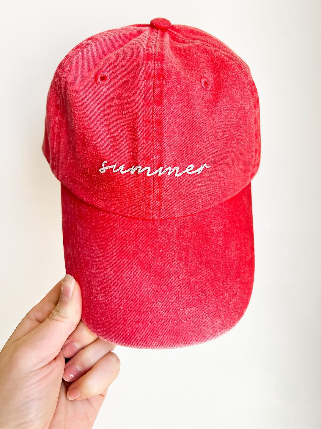 Cursive Summer Hand Embroidered Hat - Etsy