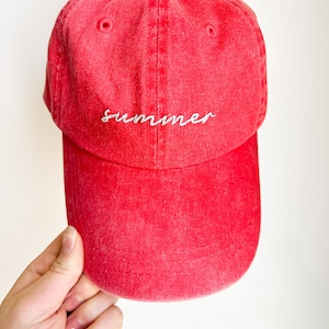 Cursive Summer Hand Embroidered Hat - Etsy