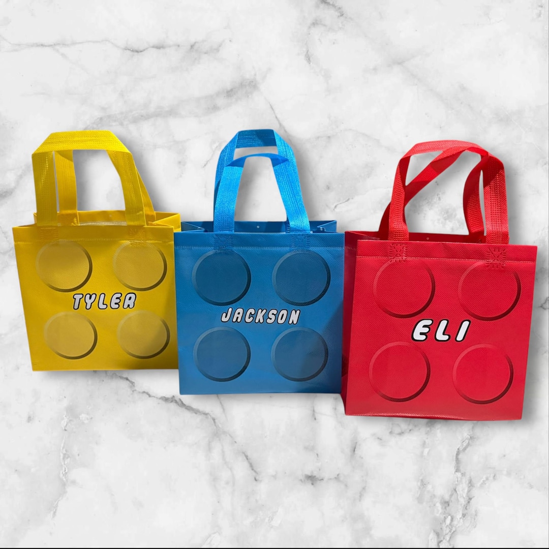 Brick Blocks Custom Favor Gift Bags -built to Be Friends, Birthday ...