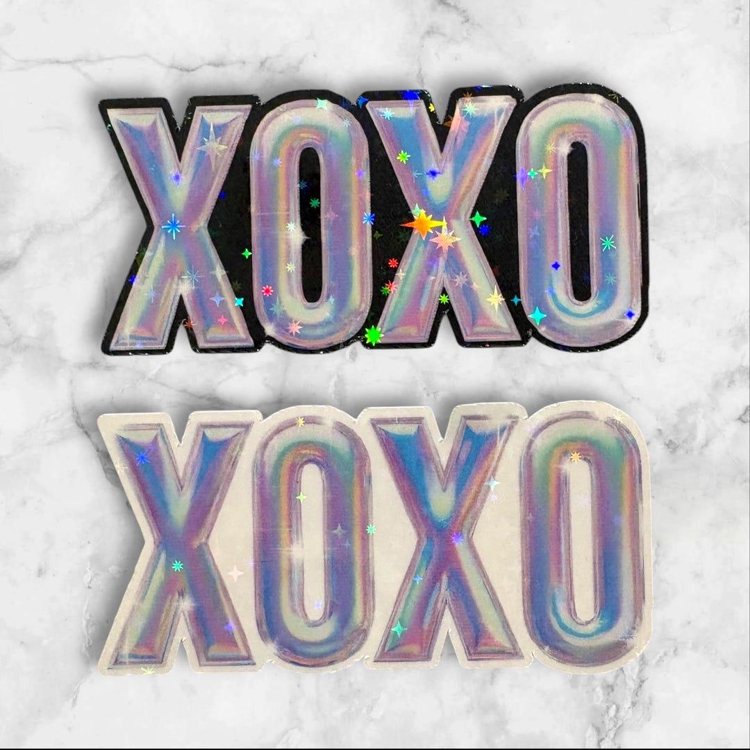 Customizable XOXO Sticker: Iridescent and Holographic - Etsy