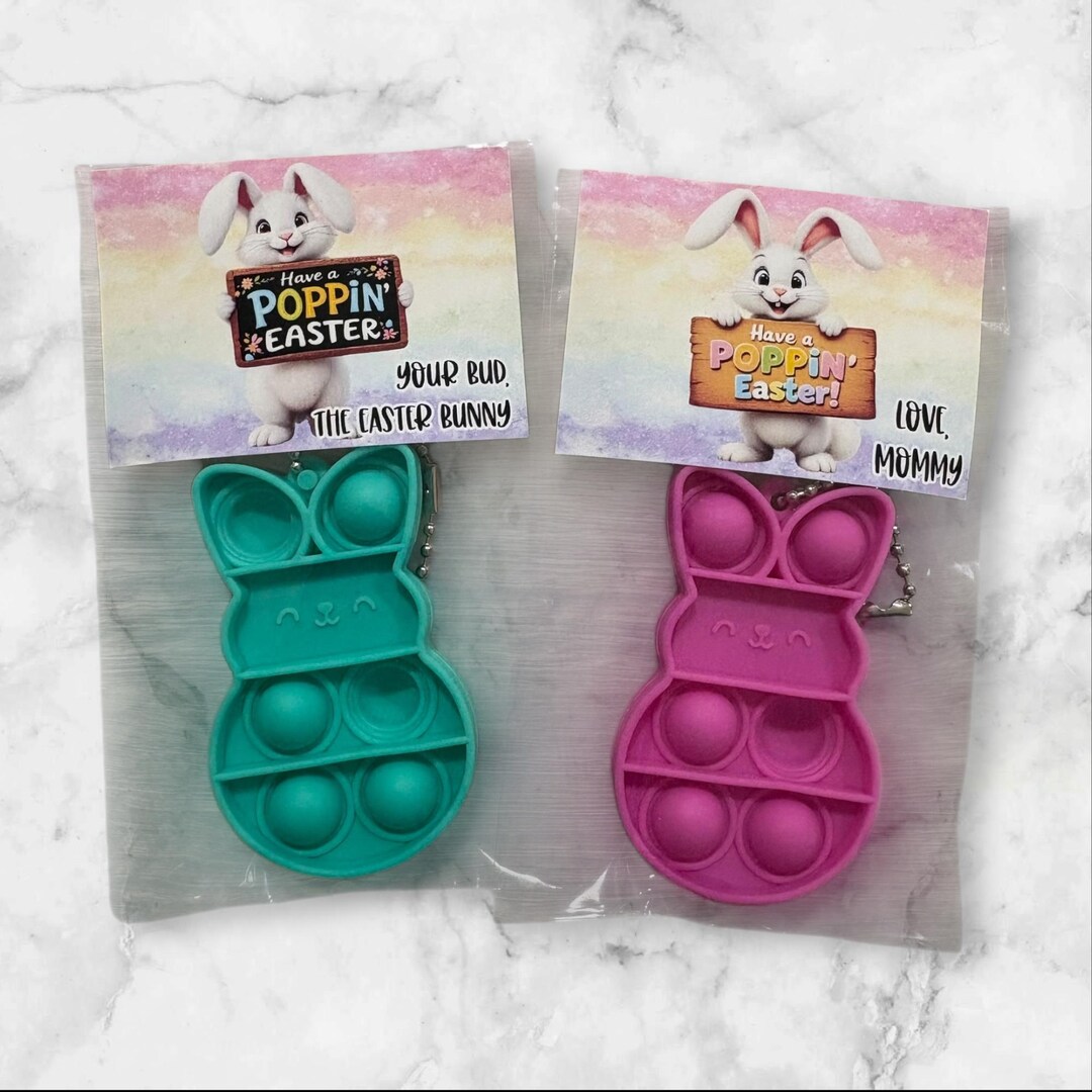 Easter Bunny Poppers Pop It Toy Keychain - POPPIN Easter - Fidget Toys ...