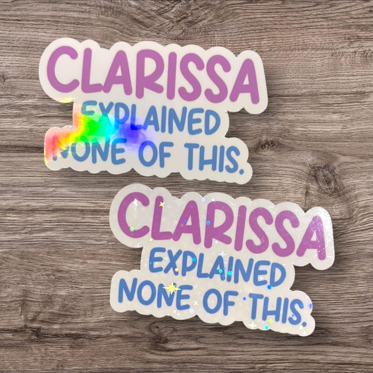 Clarissa 90s Holographic Sticker: Funny Retro Nostalgia - Etsy