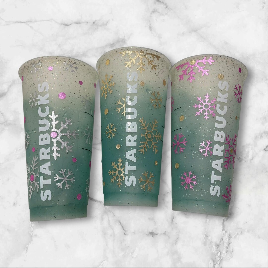 Snowflake 2024 Holiday Glitter Color Changing -24 Oz Cold Cup- Green ...