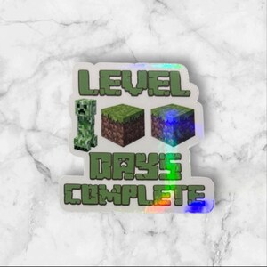 100 Days of School Miner Sticker Craft Themed Holographic Mine Sticker - Etsy