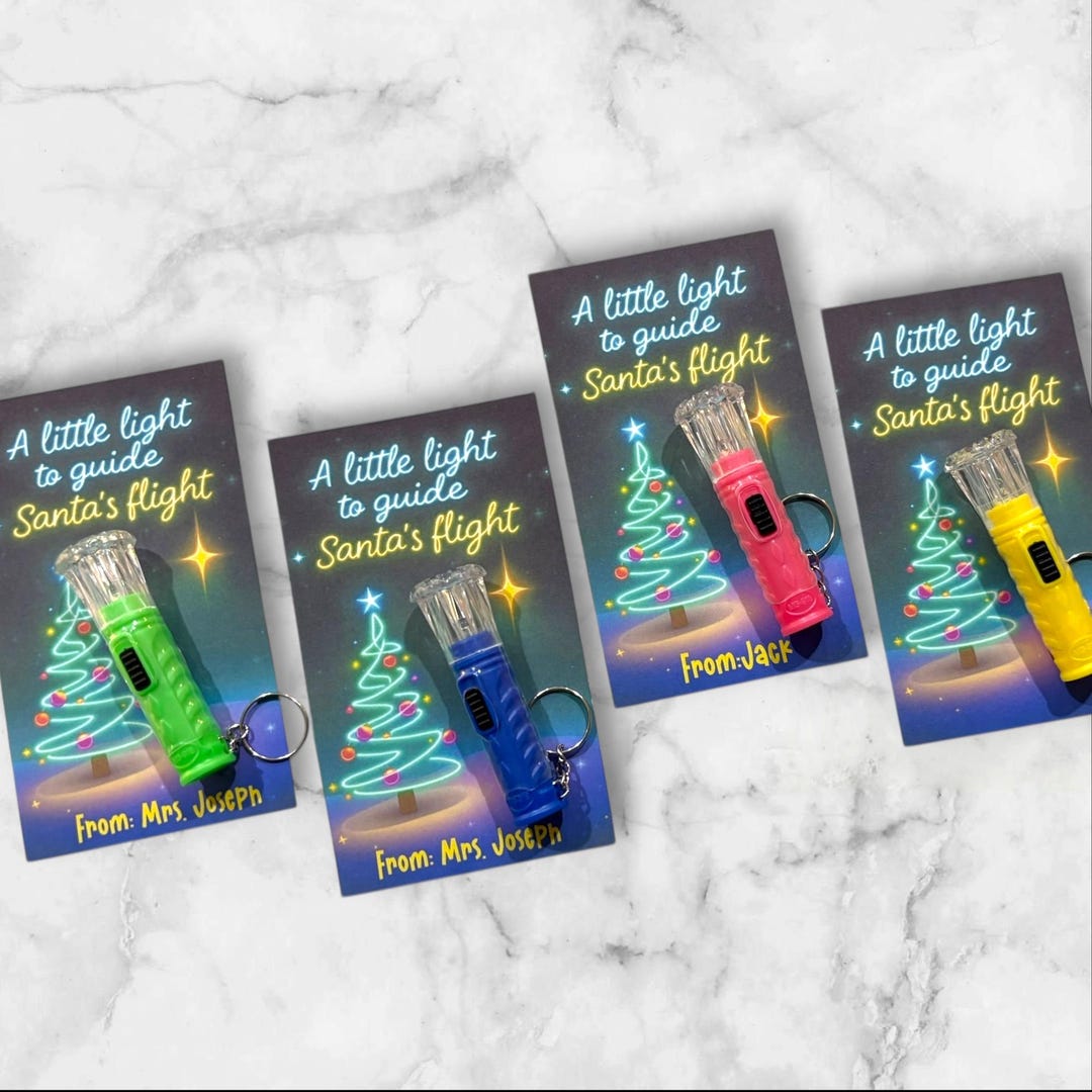 Christmas Mini Flashlight Party Favors With Personalizable Cards - " A ...
