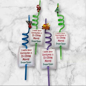 Christmas Straw Favors-stocking Stuffers, Goody Bag Fillers, Kids Party ...