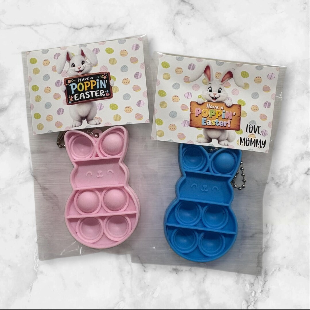 Bunny Poppers Pop It Toy Keychain - POPPIN Easter - Fidget Toys Favors ...
