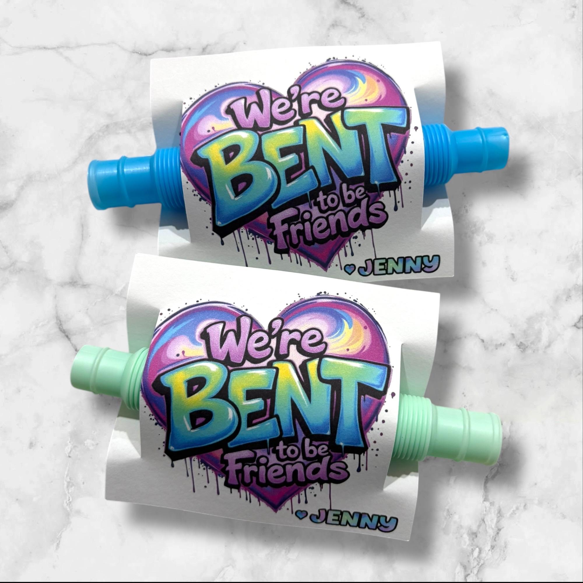 Valentines Fidget Pop Tubes With Cards -fidget Toys Favors, Classroom ...