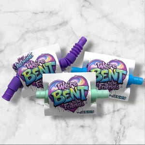 Valentines Fidget Pop Tubes With Cards -fidget Toys Favors, Classroom ...