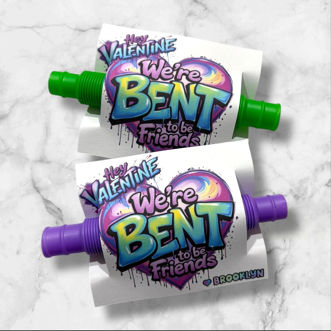 Valentines Fidget Pop Tubes With Cards -fidget Toys Favors, Classroom ...