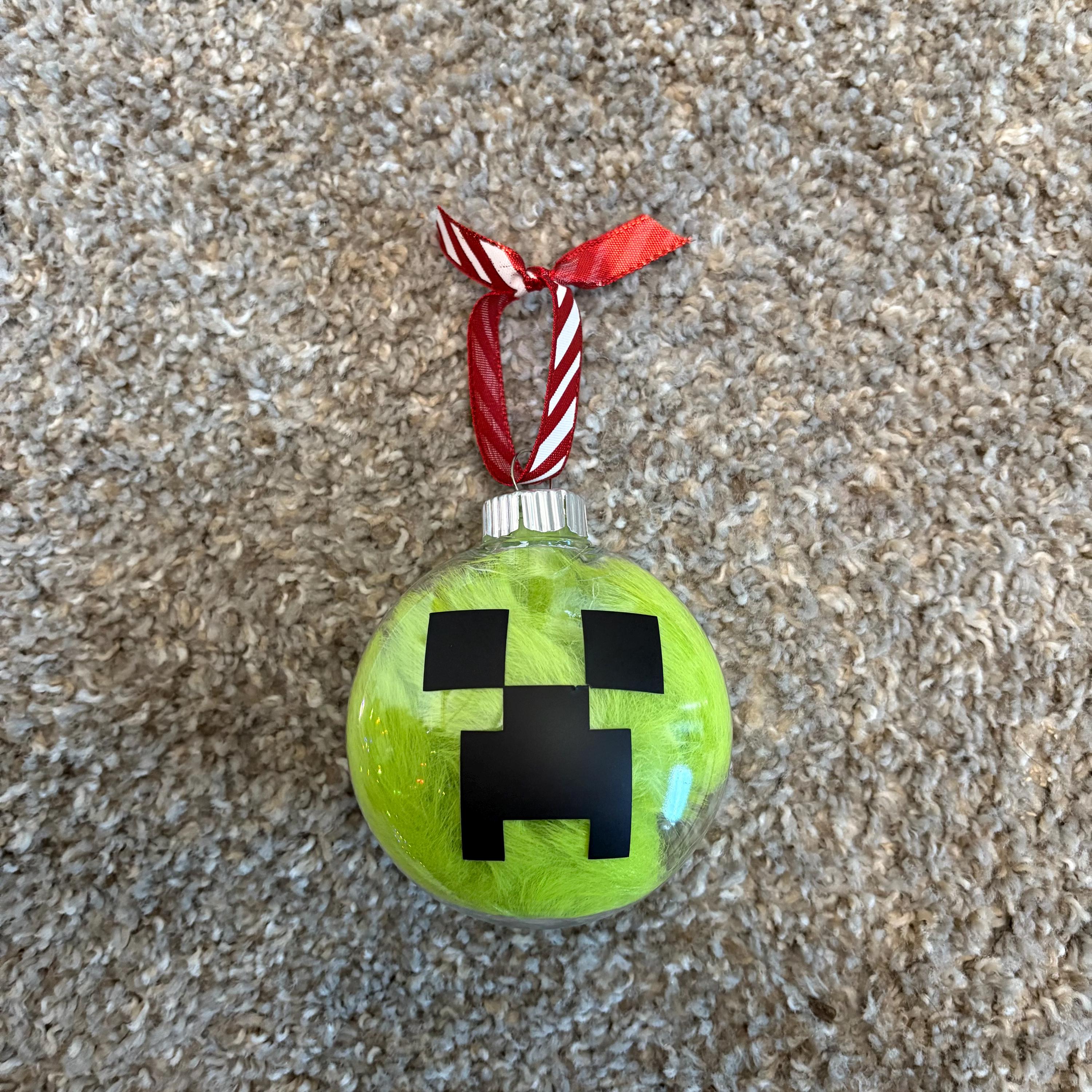 Creep Face Mine Christmas Craft Ornament - White Elephant, Gamer, Pixel ...