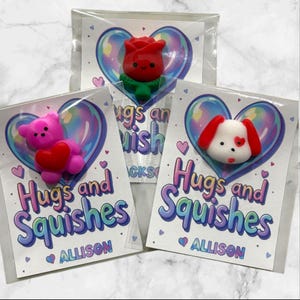 Valentine's Hugs and Squishes fidget Toys Favors, Mochi Squishy Toy and ...