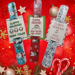 Christmas Favor- Slap Bracelet With Personalized Tag- Classroom ...