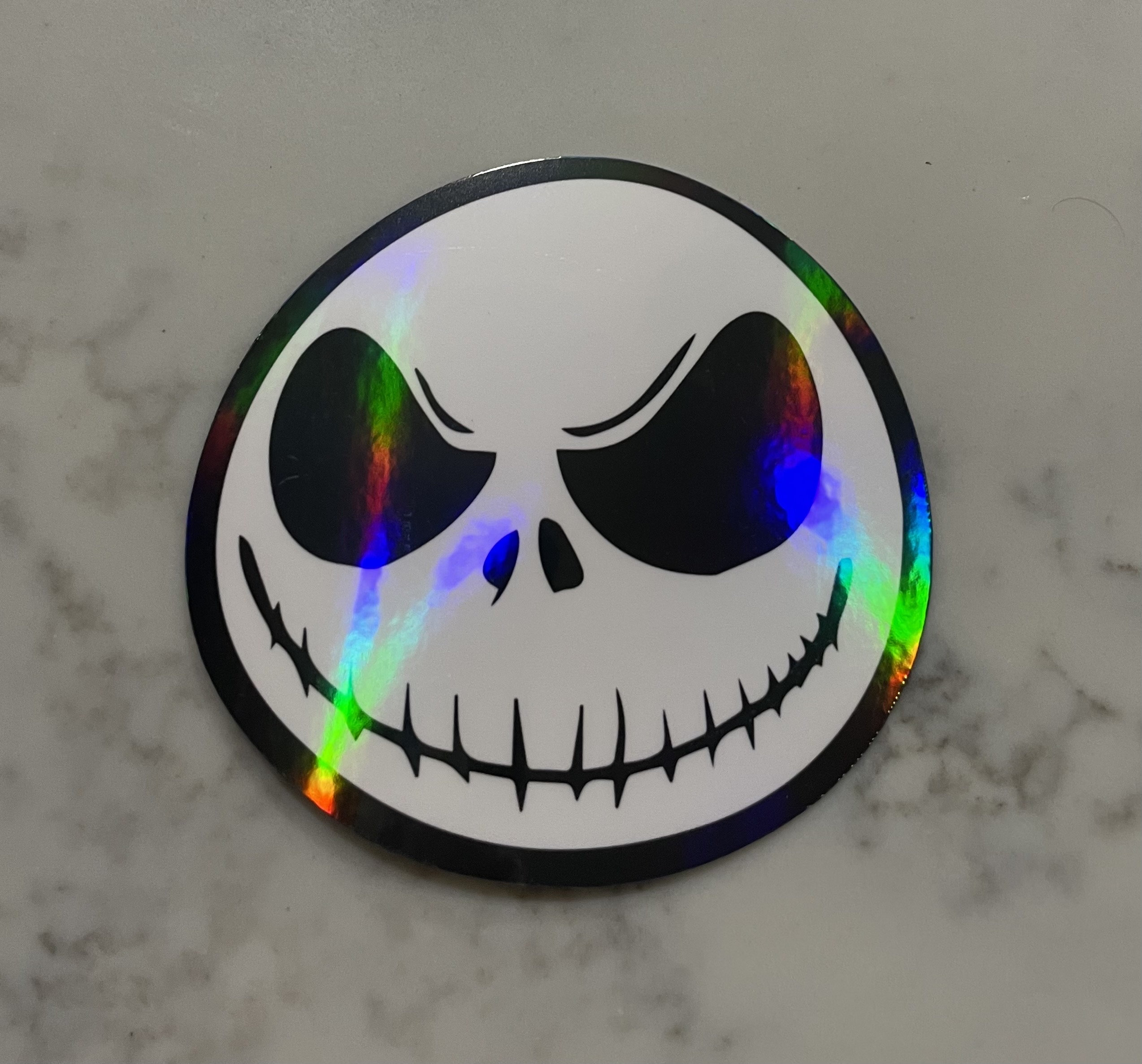 Skeleton Face Sticker - Holographic - Etsy