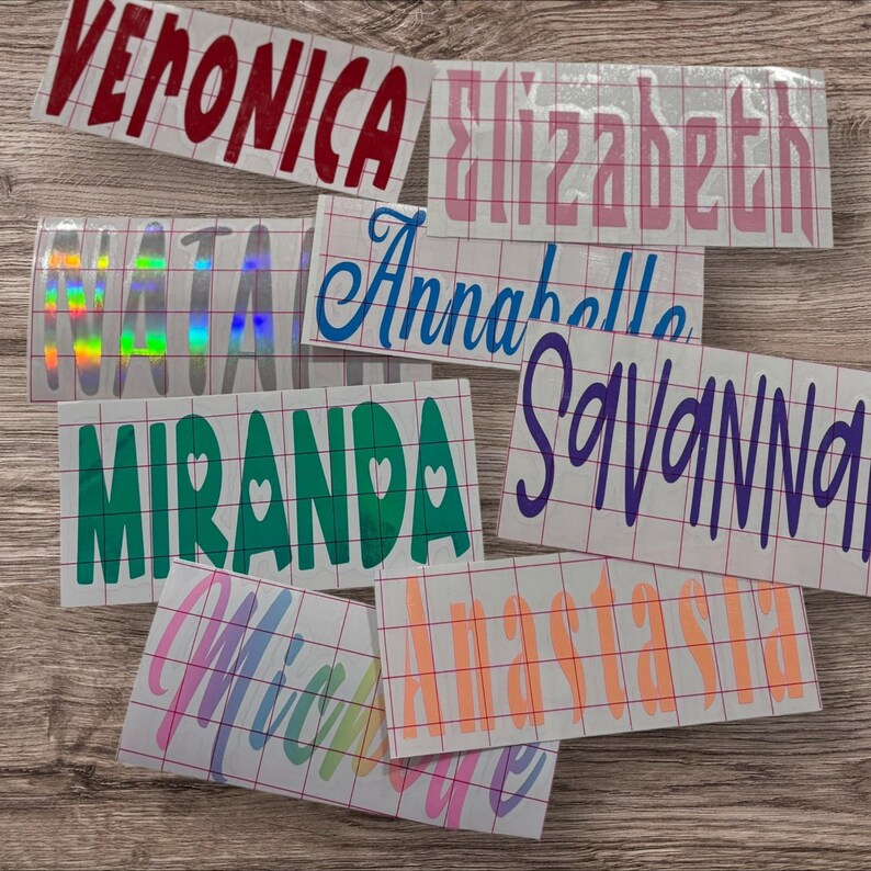 Custom Name Decal - Permanent Vinyl - Choose Font and Color - Etsy