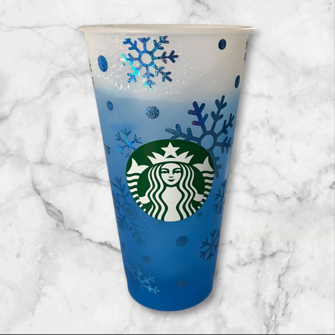 Color Changing Snowflakes 24 Oz Cold Cup Tumbler - Etsy