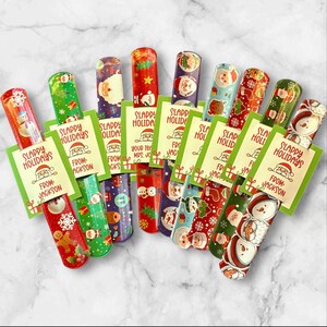 Christmas Favor- Slap Bracelet With Personalized Tag- Classroom ...