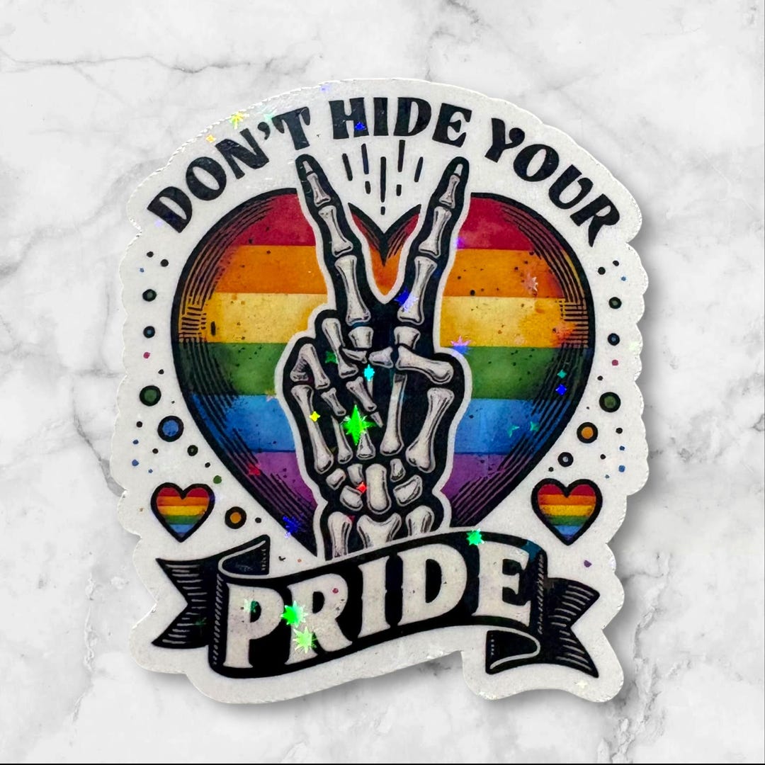 Holographic Pride Skeleton Sticker: Rainbow LGBTQ+ - Etsy