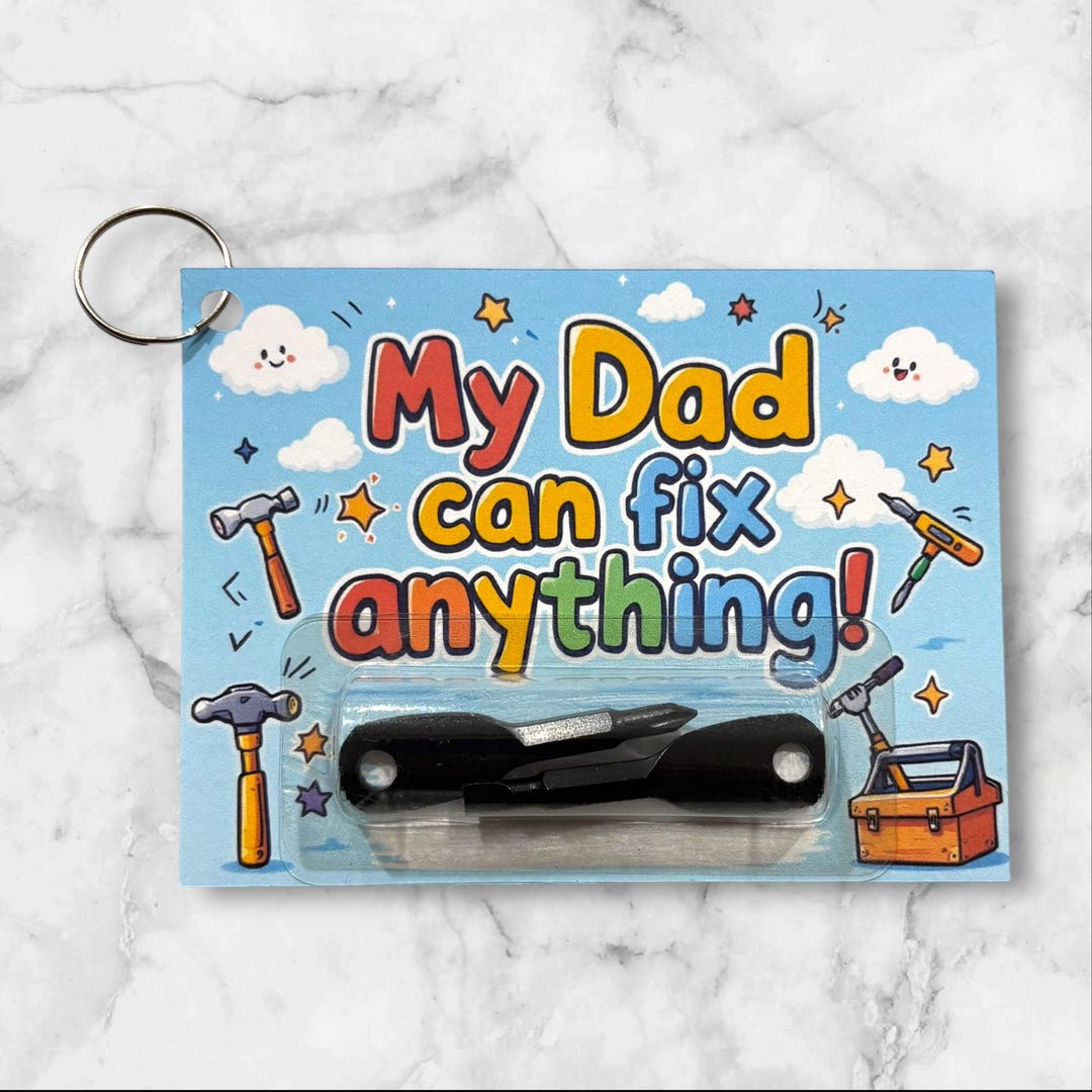 Dad Keychain Screwdriver Set – "my Dad Can Fix Anything" Card - Etsy