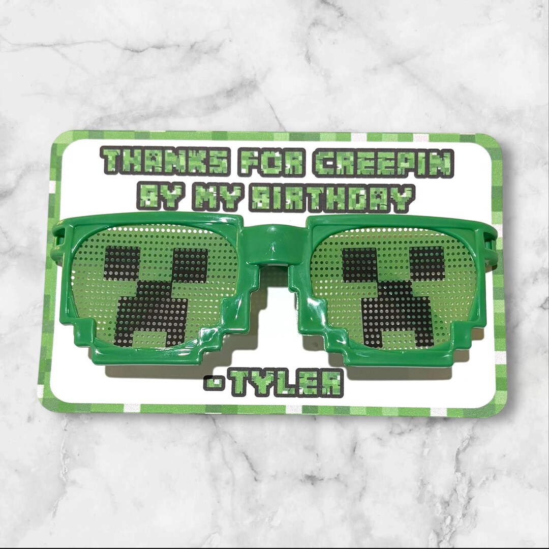 Mine Birthday Creep Glasses Party Favors - Thank Yous, Craft Themed ...