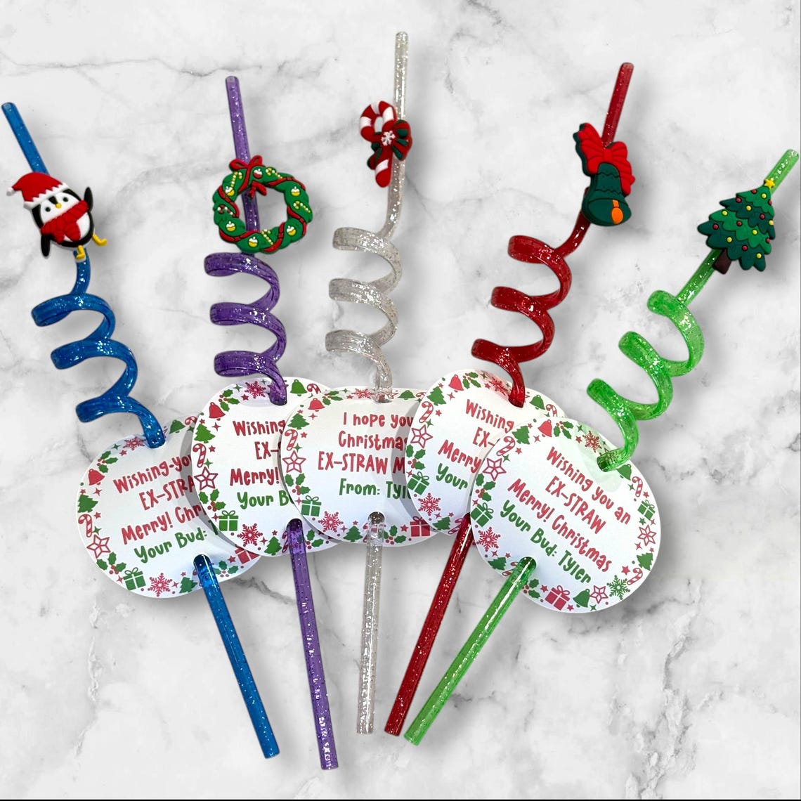 Christmas Straw Favors-stocking Stuffers, Goody Bag Fillers, Kids Party ...