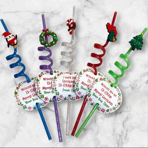 Christmas Straw Favors-stocking Stuffers, Goody Bag Fillers, Kids Party ...