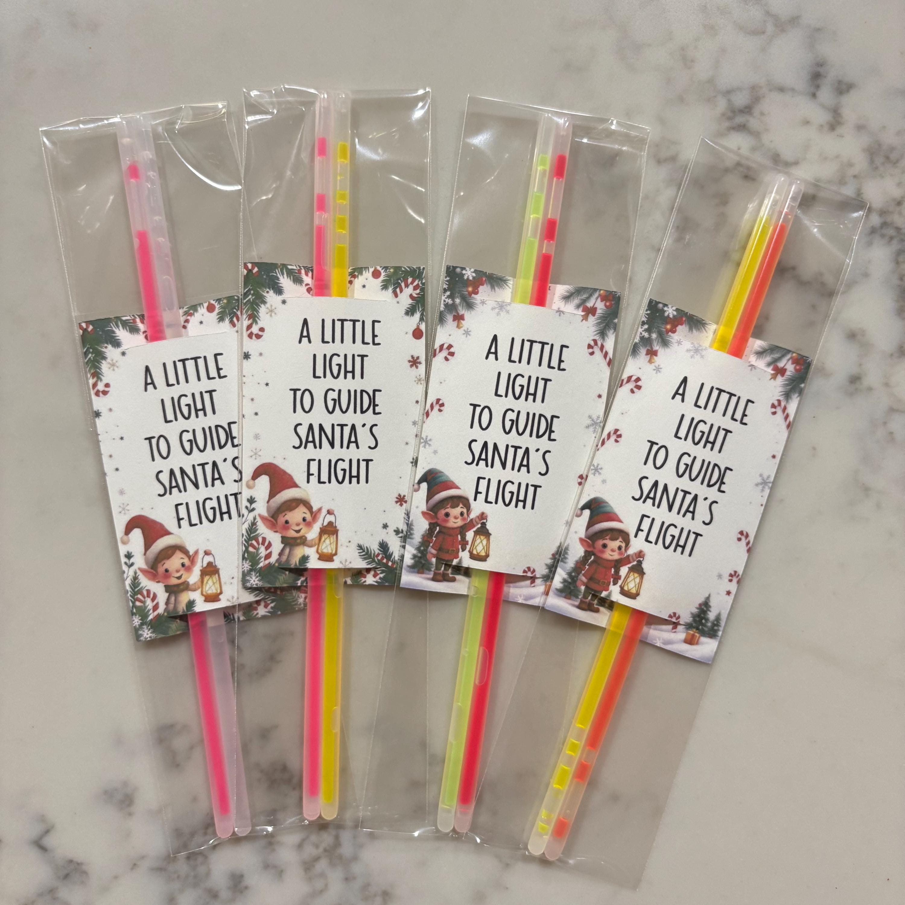 Personalized Christmas Glow Stick Party Favors - Santa's Flight - Etsy