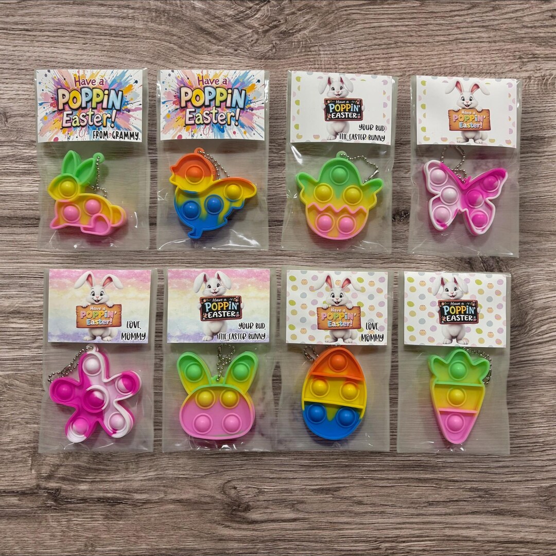 Easter Bunny Poppers Pop It Toy Keychain - POPPIN Easter - Fidget Toys ...