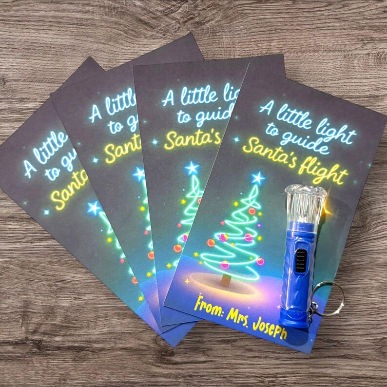Christmas Mini Flashlight Party Favors With Personalizable Cards - " A ...