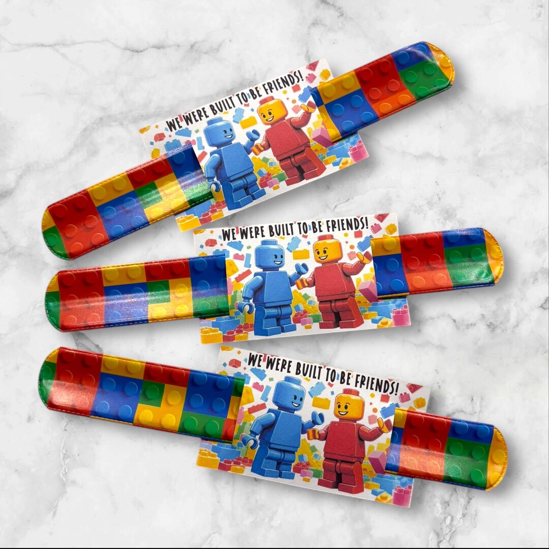 Bricks Blocks Slap Bracelet Favors - "built to Be Friends" Easter ...
