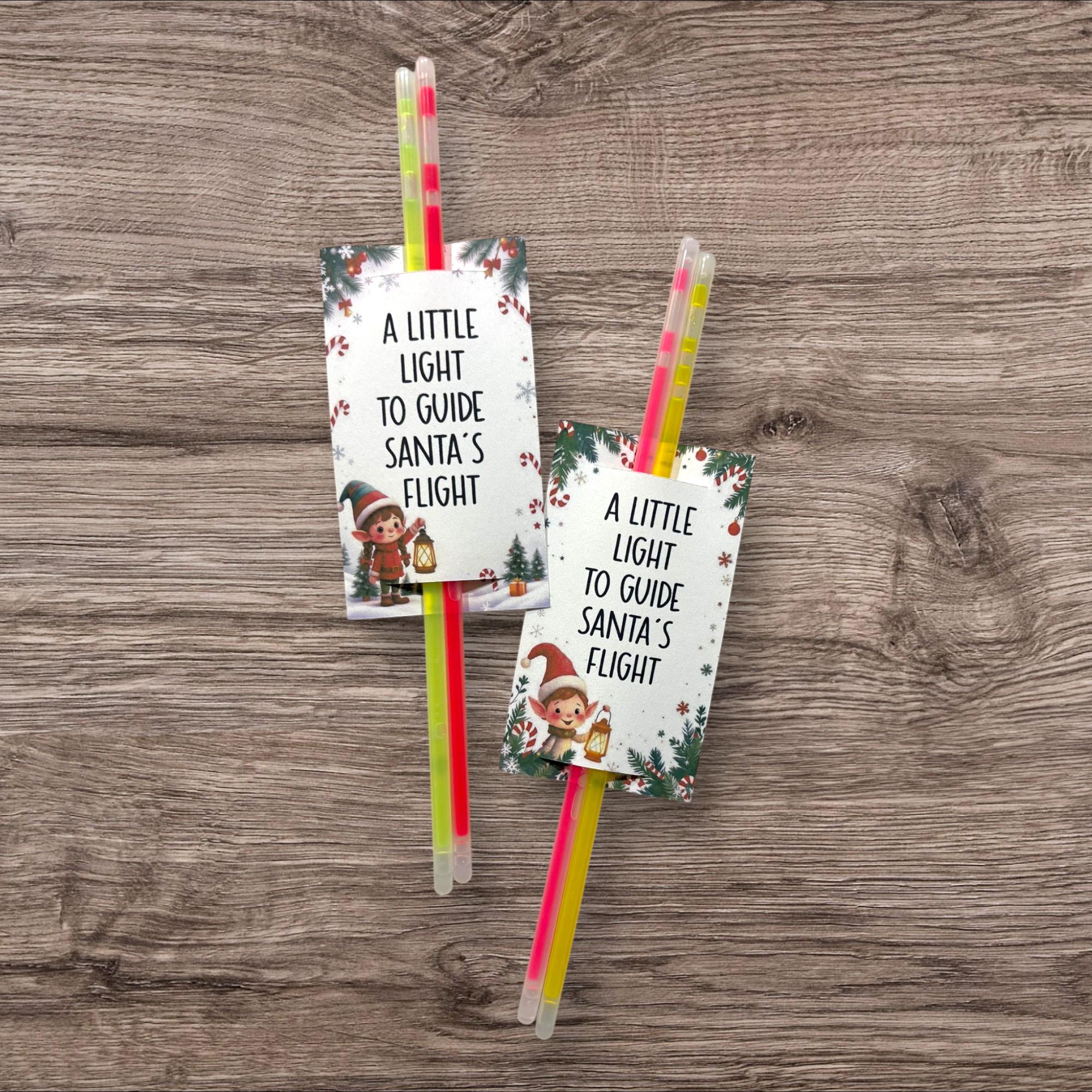 Personalized Christmas Glow Stick Party Favors - Santa's Flight - Etsy