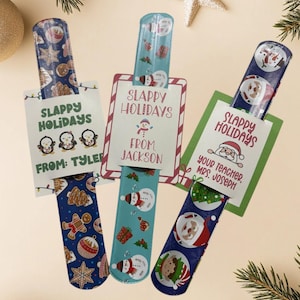 Christmas Favor- Slap Bracelet With Personalized Tag- Classroom ...