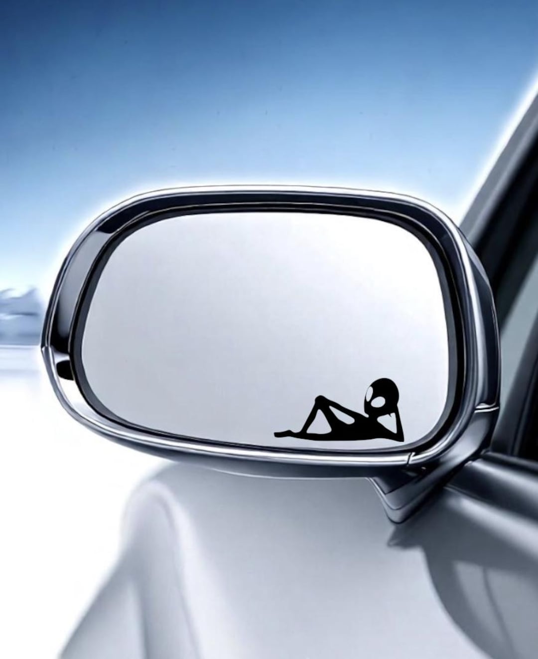 Lounging Alien Mini Permanent Vinyl Window Decal, Rearview Mirror ...
