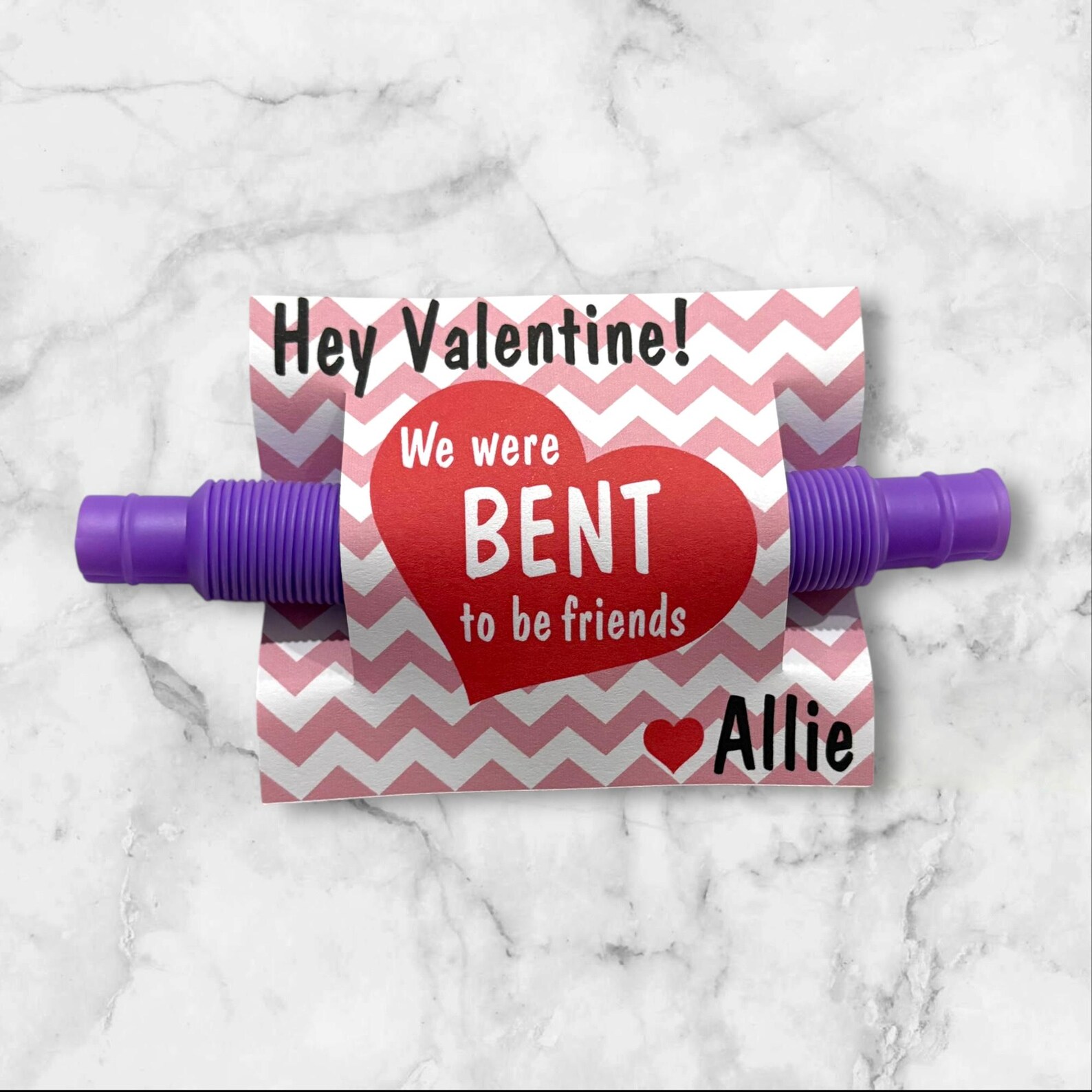 Valentines Fidget Pop Tubes With Cards -fidget Toys Favors, Classroom ...