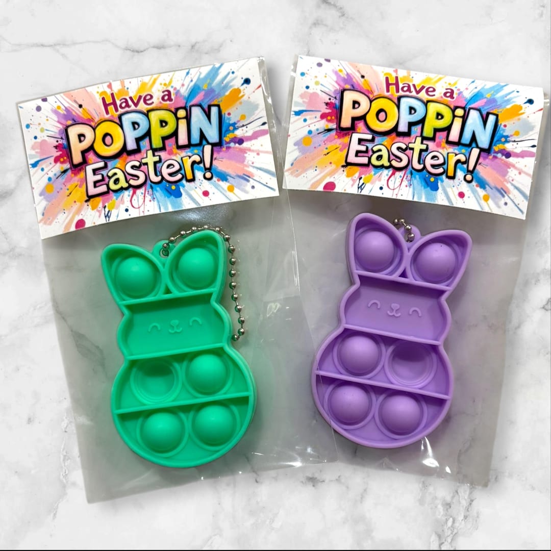 Easter Bunny Poppers Pop It Toy Keychain - POPPIN Easter - Fidget Toys ...