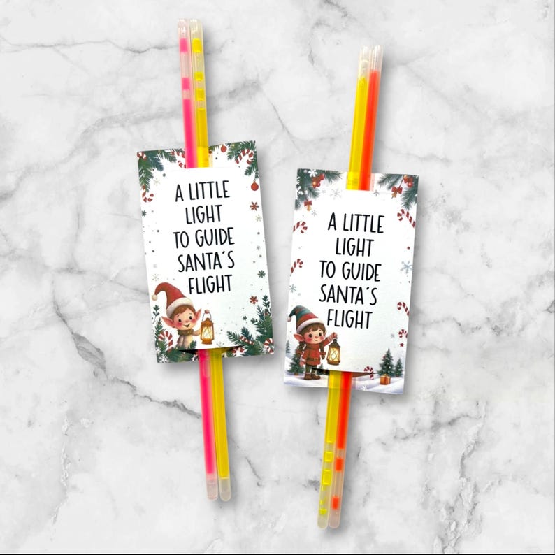 Personalized Christmas Glow Stick Party Favors - Santa's Flight - Etsy