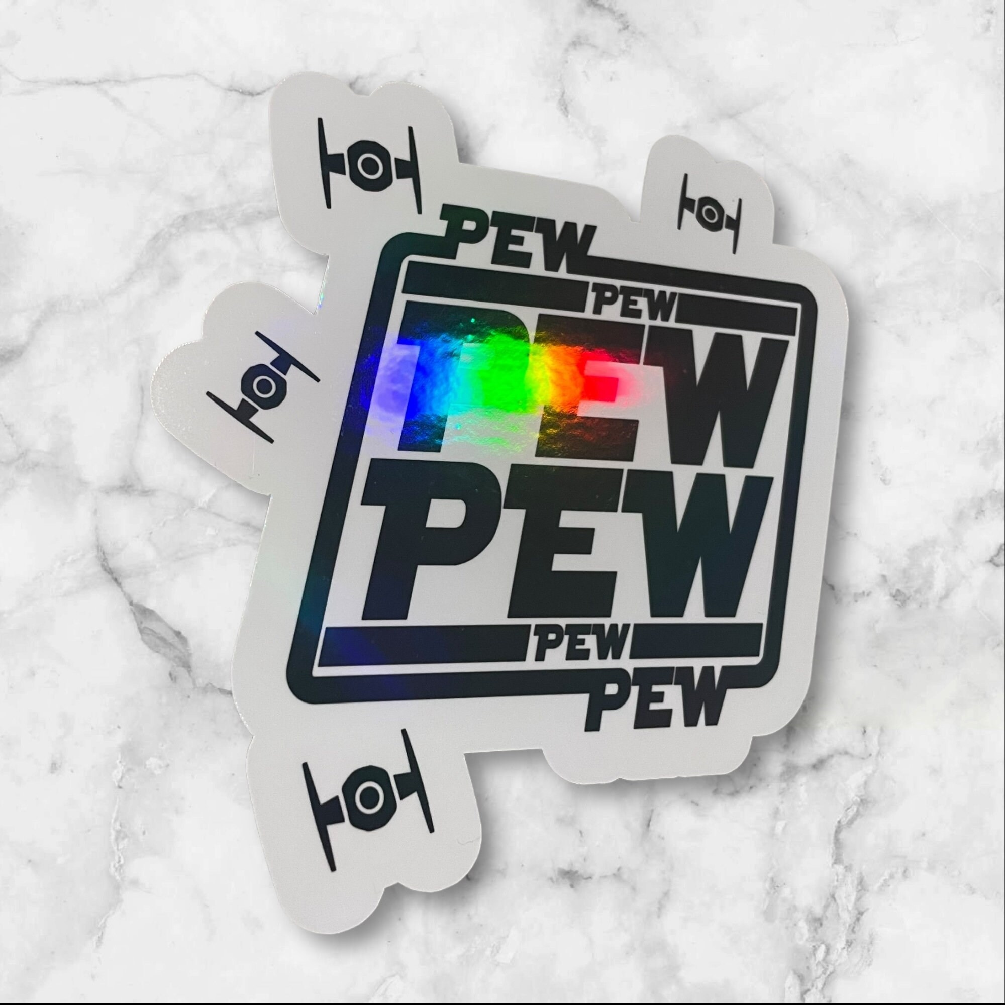 Pew Pew STICKER -holographic Star Sci Fi Wars Pattern - Etsy