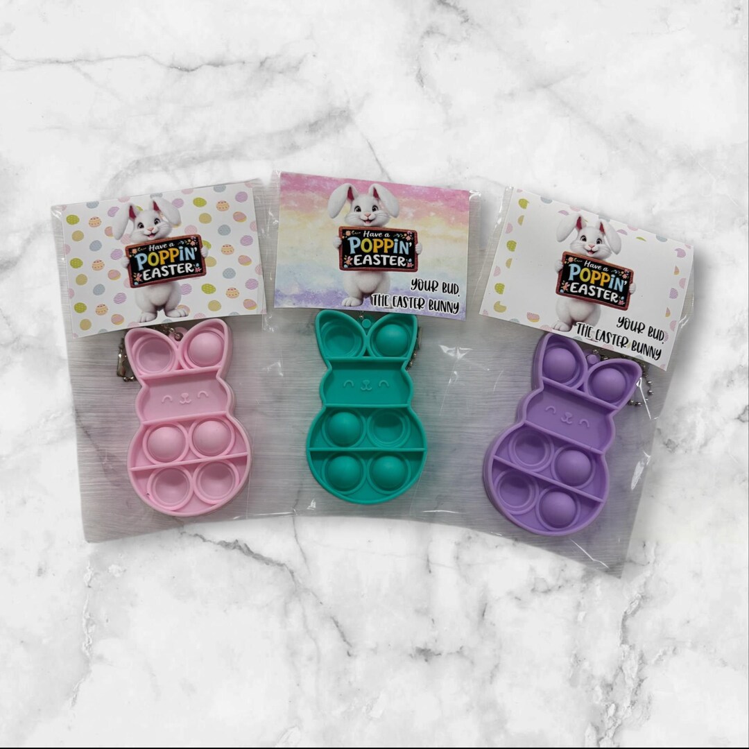 Easter Bunny Poppers Pop It Toy Keychain - POPPIN Easter - Fidget Toys ...