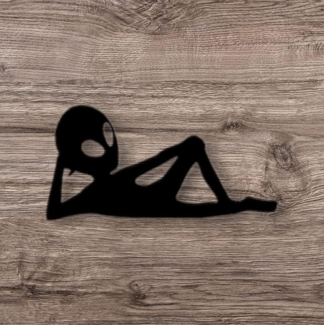 Lounging Alien Permanent Vinyl Window Decal, Rearview Mirror ...
