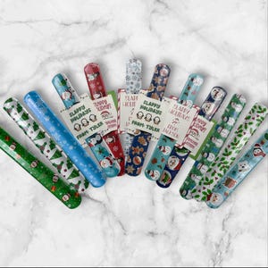 Christmas Favor- Slap Bracelet With Personalized Tag- Classroom ...