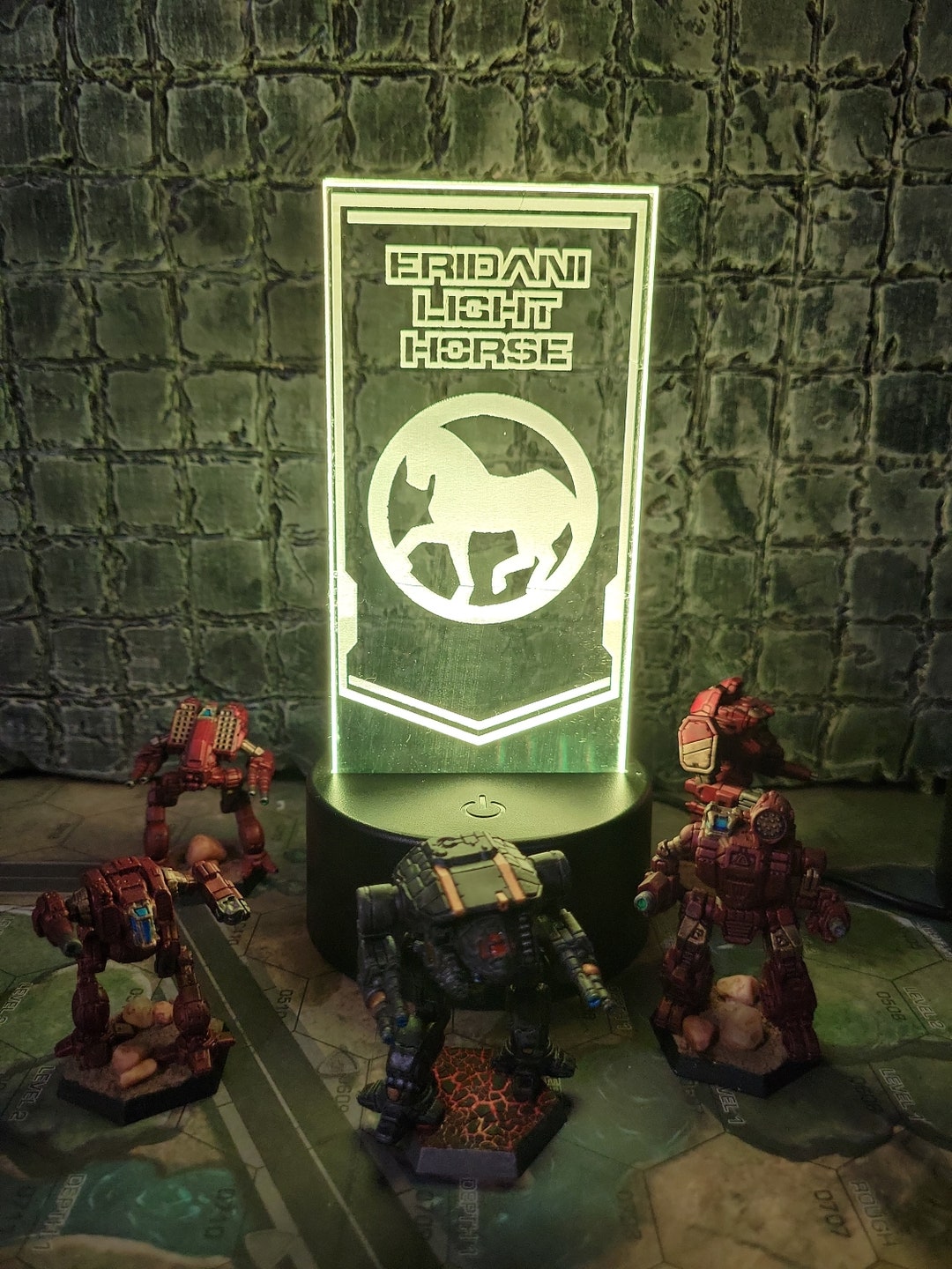 Custom LED Lamp With Eridani Light Horse Logo Battletech Mechwarrior ...