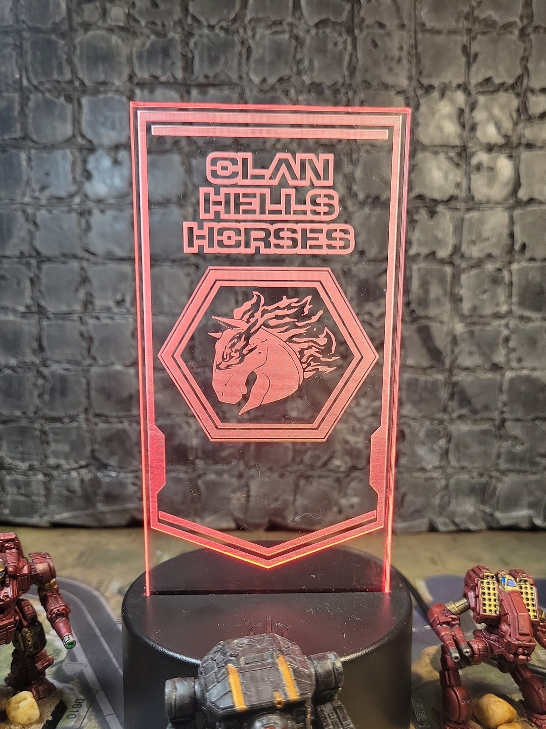 Custom LED Lamp Clan Hells Horses Battletech Mechwarrior MWO - Etsy